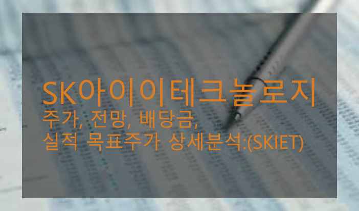 SK아이이테크놀로지 주가, 전망, 배당금, 실적 목표주가 상세분석:(SKIET) :: 안녕하세요~