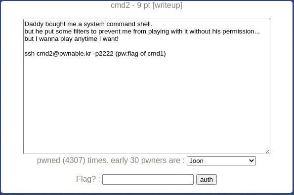 pwnable.kr cmd2 풀이