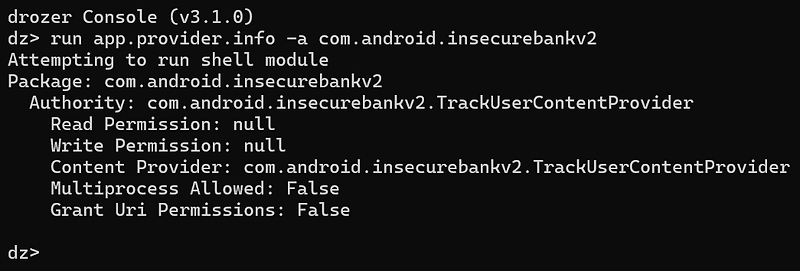 3.Drozer 실습 (Insecurebankv2) - Content Provider — 끄적끄적