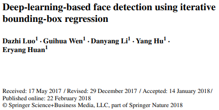 [논문 리뷰] Deep-learning-based face detection using iterative bounding-box regression