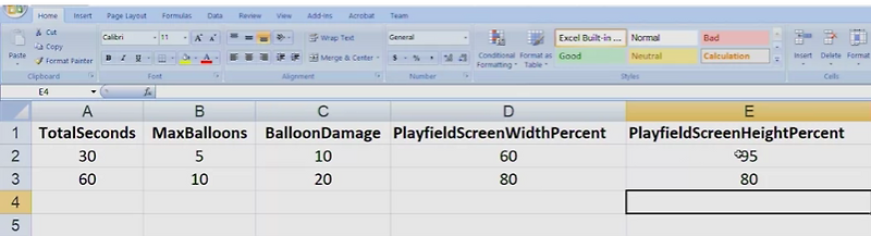 게임 구성 데이터 파일 game configuration data files