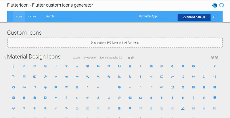 [Flutter] 24. 쉽고 빠르게 플러터 Icon 찾기 - FlutterIcon :: 나의 코딩 일지