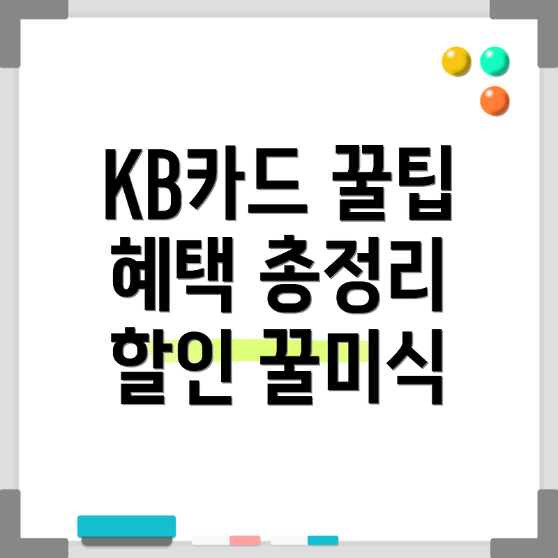 KB국민 KaPick 신용카드 혜택 및 할인한도