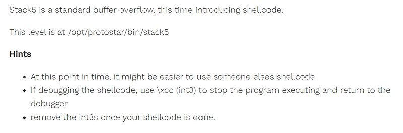 Protostar Stack5 문제