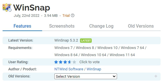 WinSnap 무료 다운로드