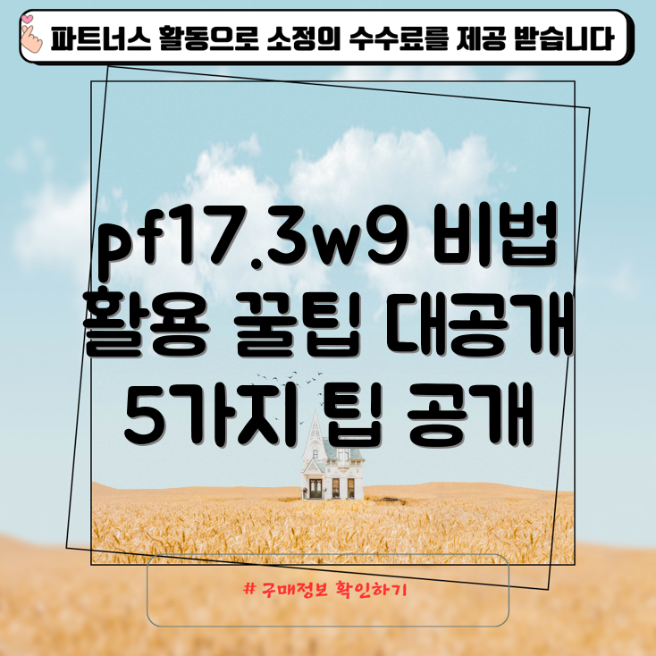 pf17.3w9 활용법 5가지 비법 공개!
