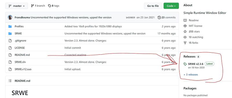 SRWE (Simple Runtime Window Editor) 트리플모니터 제어 프로그램 유틸리티