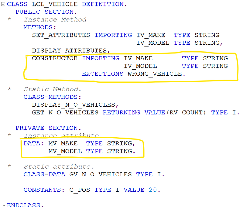 [ABAP] Instance Constructor (클래스 생성자)