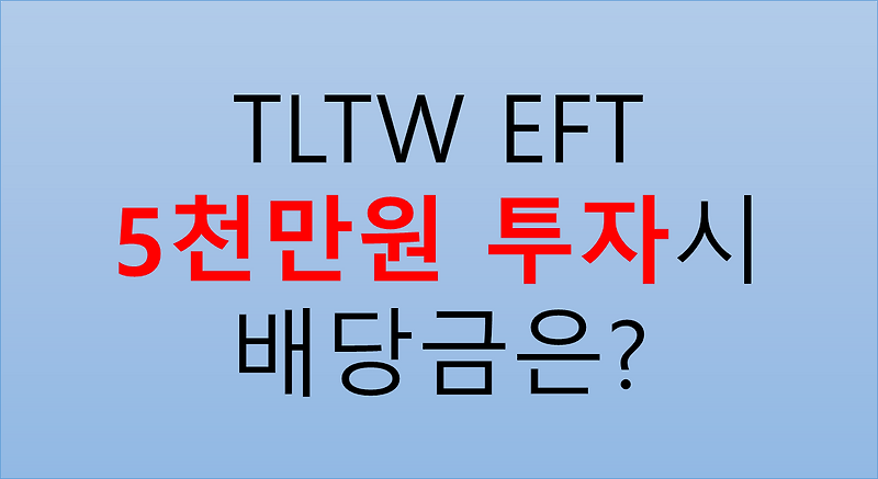 TLTW 5천만원 투자시 얼마를 받을까?