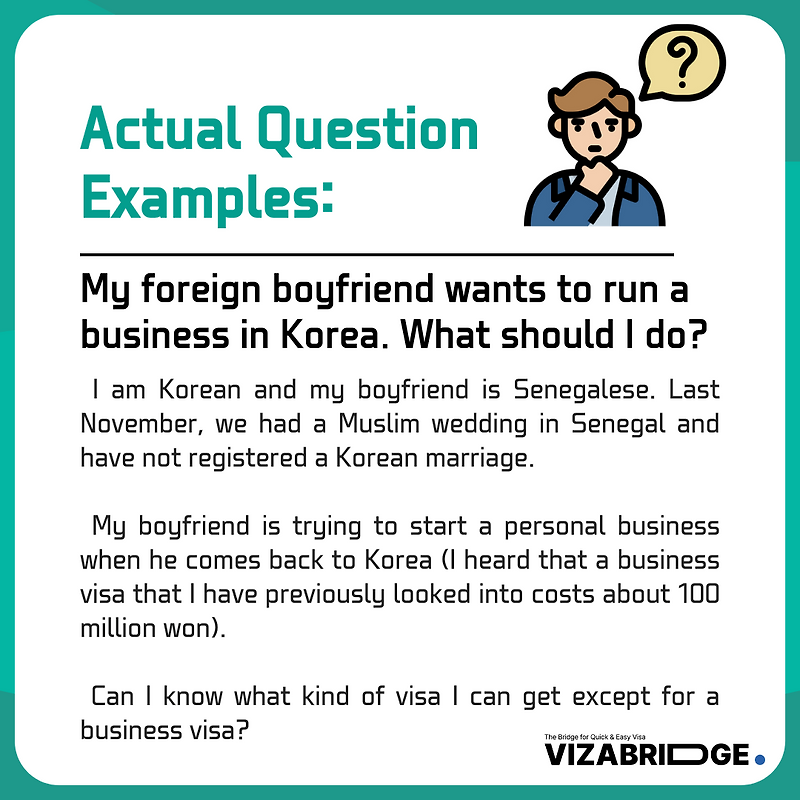 My foreign boyfriend wants to run a business in Korea. What should I do ...
