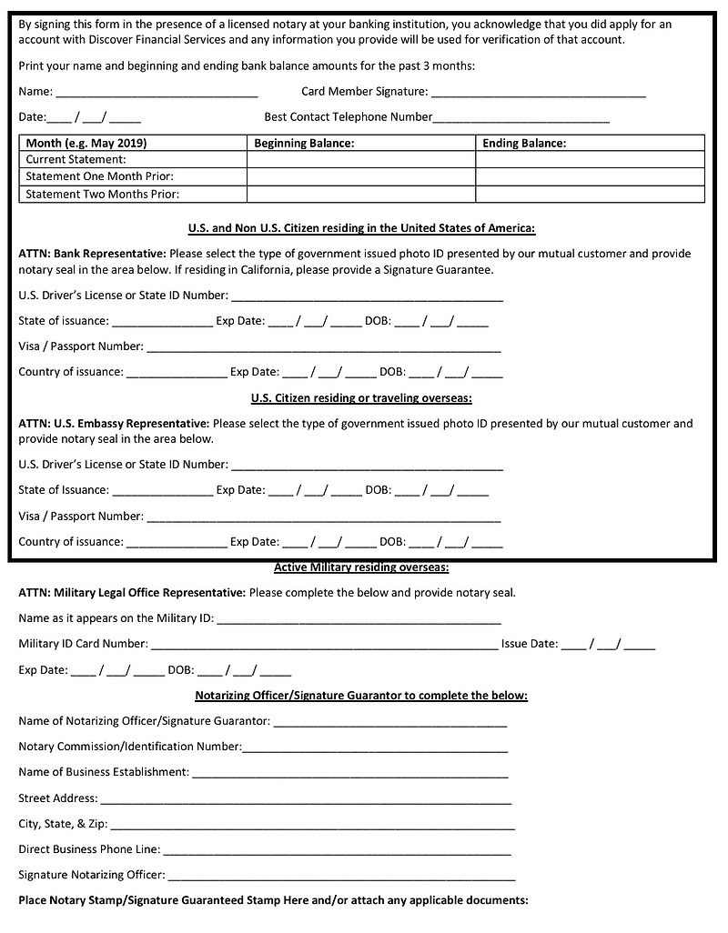 미국 credit card Discover Notary, 디스커버 노터리 메일 (4506-C?)