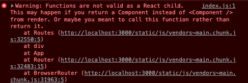 Functions are not valid as a React child. 해결 방법