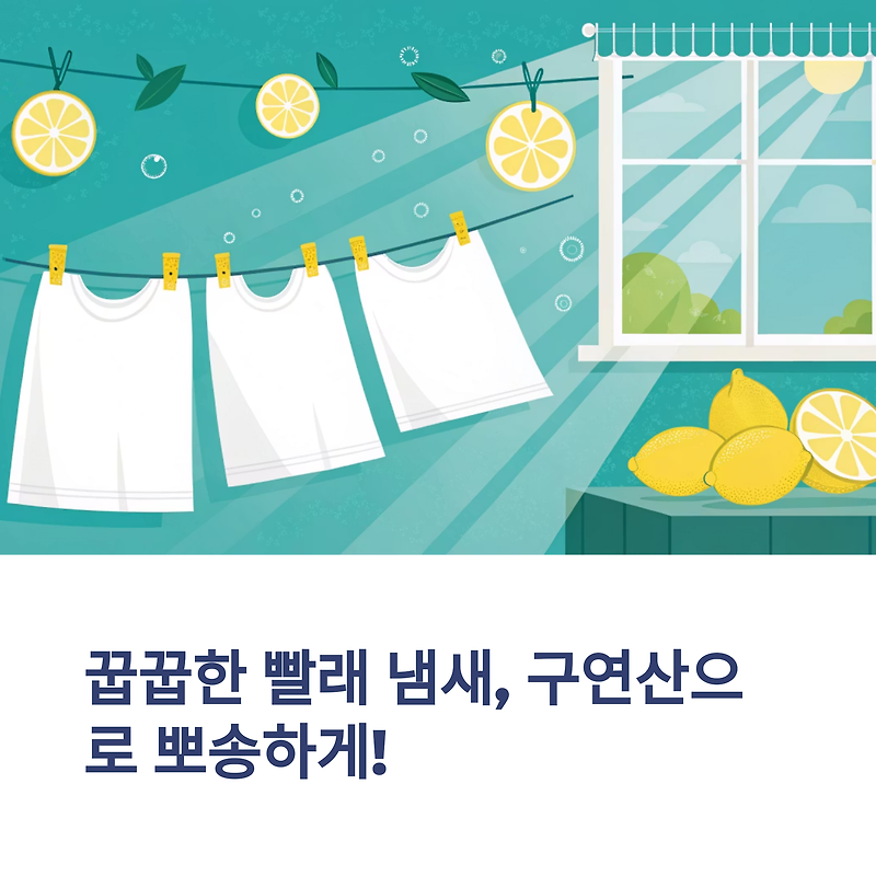 빨래 냄새 없애는 꿀팁, 구연산 활용법으로 뽀송하게