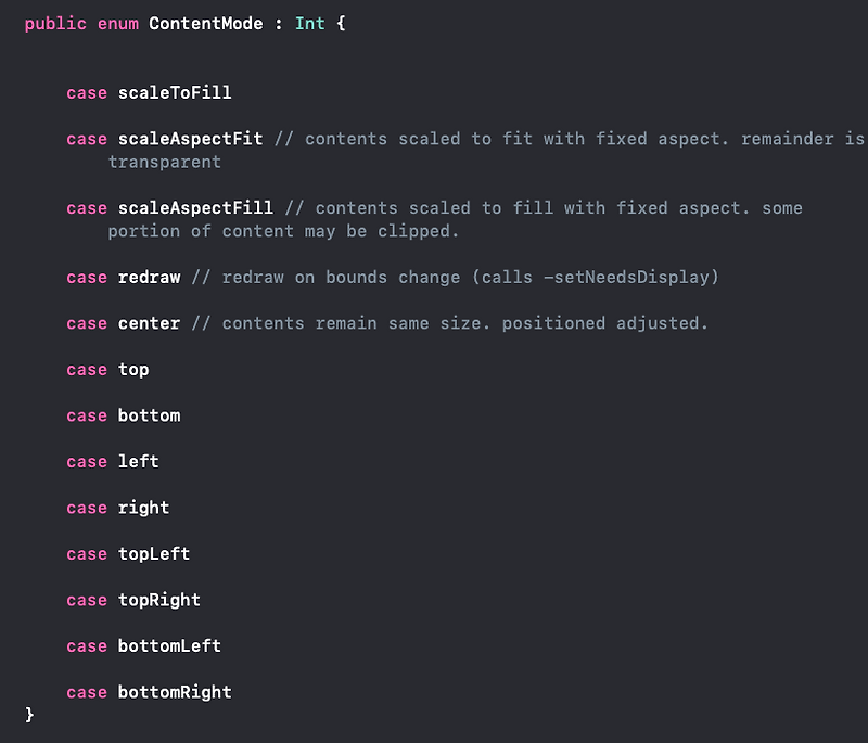 UIImageView ContentMode 종류