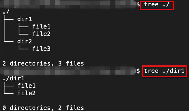 MAC tree 명령어 사용