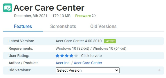 Acer Care Center 무료 다운로드