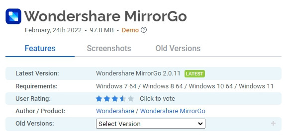 Wondershare MirrorGo 무료 다운로드