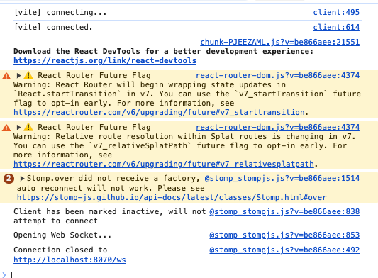 [트러블 슈팅] WebSocket 연결 시의 Connection closed to.... 해결
