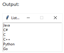 Tkinter Listbox