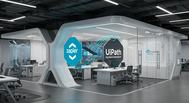 Zapier vs UiPath: 2025 AI 기반 업무 자동화 솔루션 심층 비교 분석 및 최적 활용 전략
