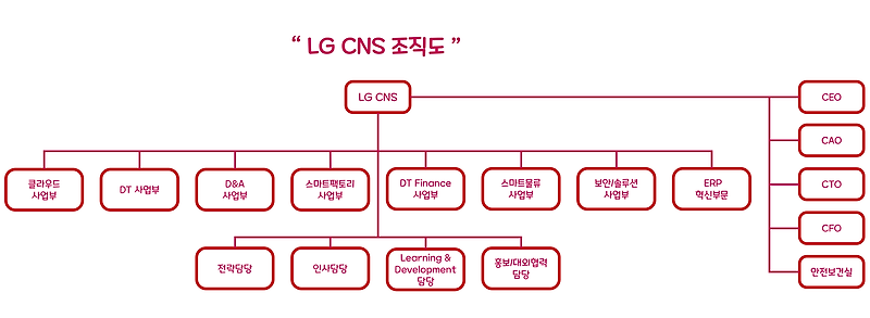 LG CNS 서류 3번 문항 공략! 조직도부터 파악하자