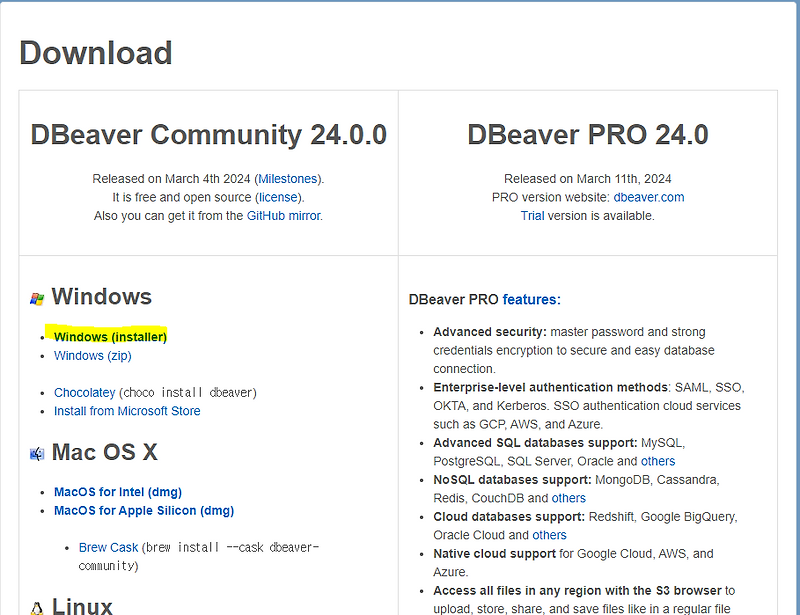 [DB] DBeaver 다운