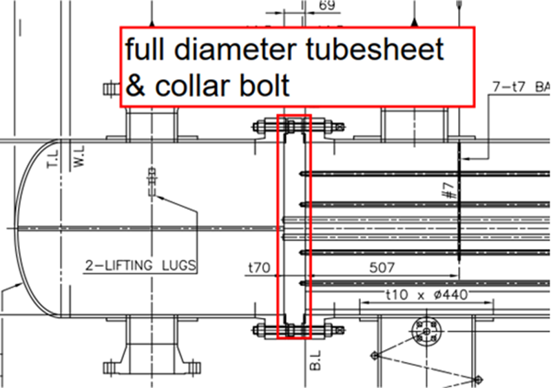 [S&T HEX] Collar bolt application for extended tubesheet (API 660 & ASME)