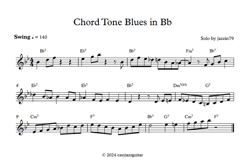 Chord Tone Blues in Bb