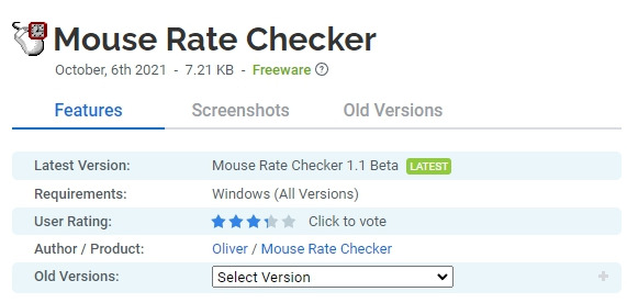 Mouse Rate Checker 무료 다운로드