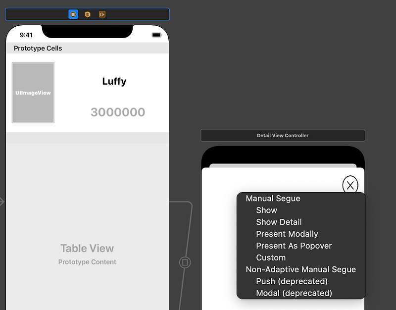 [Swift] Custom TableView, Segue