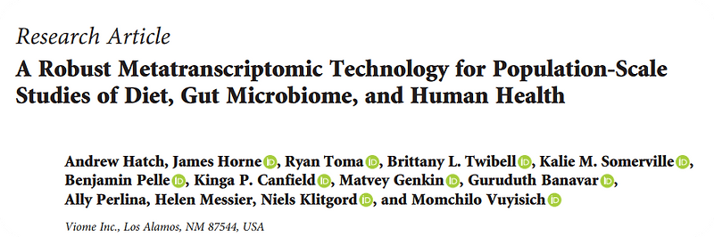 Metatranscriptome analysis (Viome Life Sciences, Inc.)