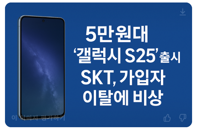 5만원대 ‘갤럭시 S25’ 내놨다···SKT, 가입자 이탈에 비상