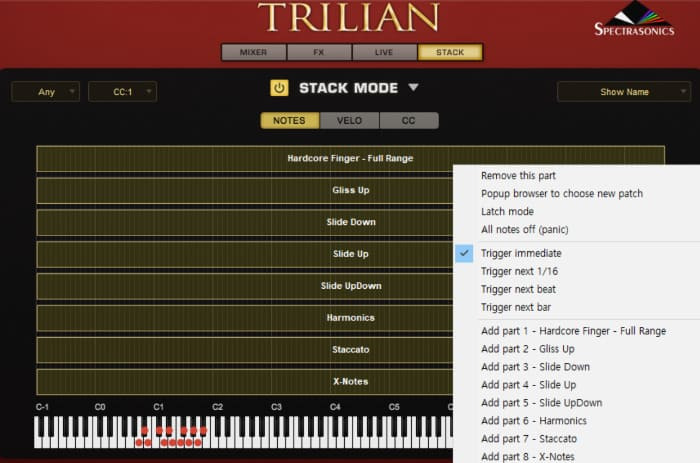 [가상악기] 트릴리안 베이스 사용 방법_매뉴얼(7)_ Stack Mode_스택 모드