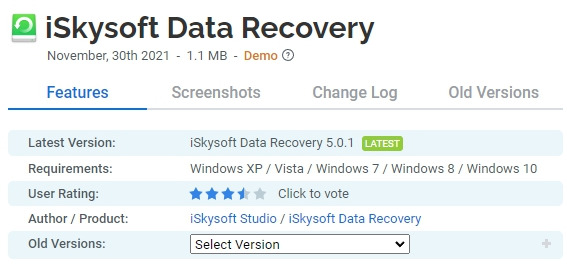 iSkysoft Data Recovery 무료 다운로드