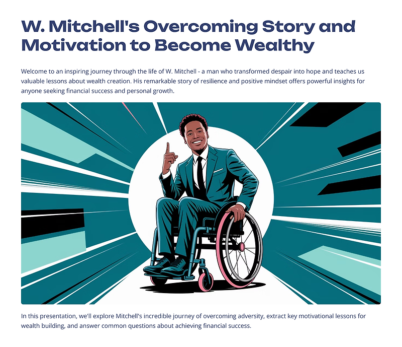 W. Mitchell's Overcoming Story and Motivation to Become Wealthy