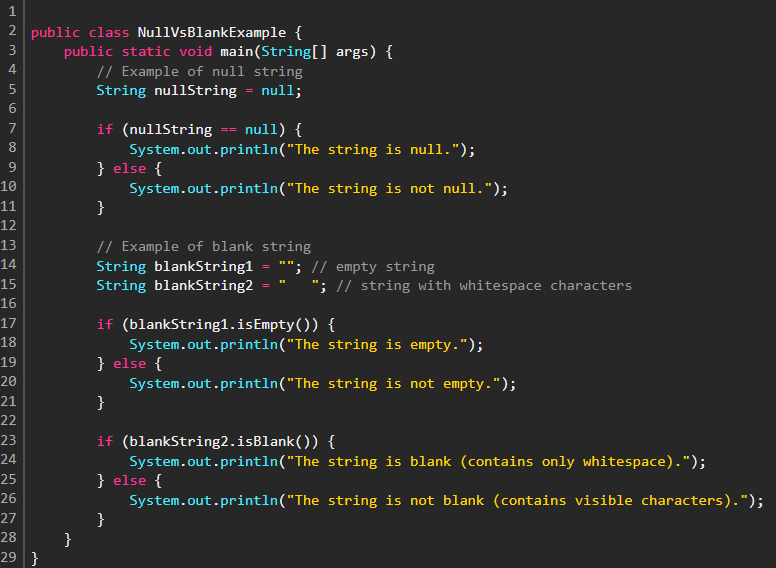 java null, 공백 차이 - 흑곰푸우