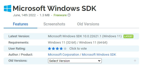 Microsoft Windows SDK 무료 다운로드