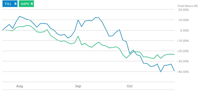 테슬라주식 애플주식 투자 가성비 레버리지 ETF, TSLL AAPU