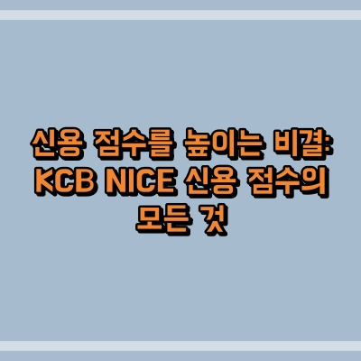 신용 점수를 높이는 비결: KCB NICE 신용 점수의 모든 것