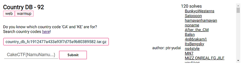 [Cake CTF 2023] Country DB - 92 Write Up