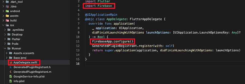 [flutter] No app has been configured yet. 오류 해결 방법