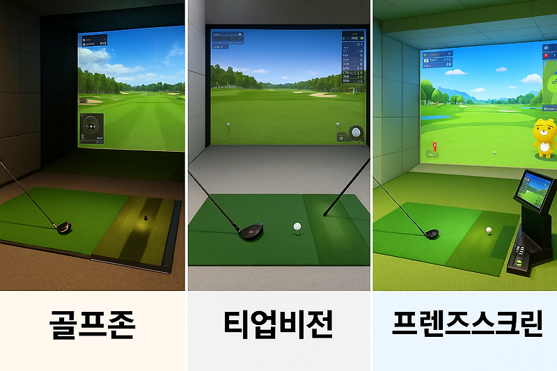 🎯 스크린골프 브랜드 비교 골프존 Vs 티업비전 Vs 프렌즈스크린 어디가 좋을까
