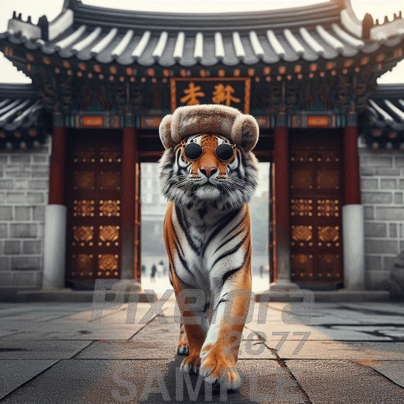 [AI Art] Golden & White Tigers in Bloom — A Pixelora2077 Collection