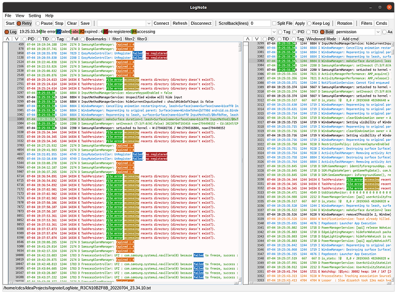 블로그 :: Lognote - Log viewer, Android logcat viewer for Windows, Linux, Mac