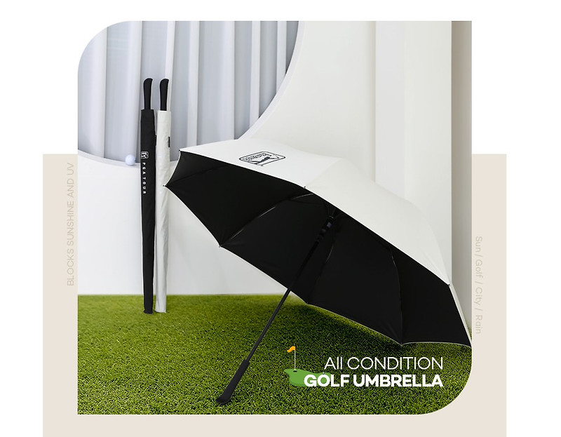 암막 장우산 골프우산 PGA 70자동 화이트 UV 자외선 완벽차단