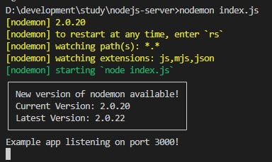 [3-2] 자동으로 감지하고 시작하는 nodemon