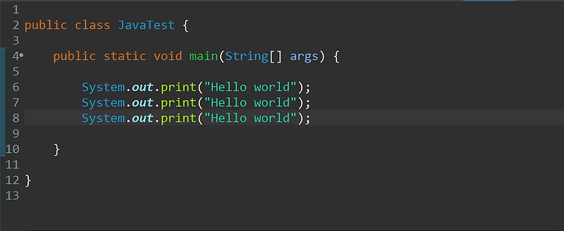 [Java] print, println, printf