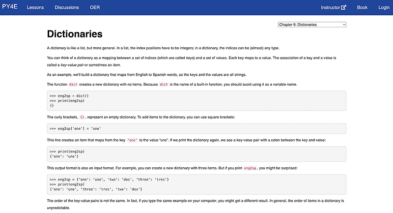 10. 기초 파이썬 입문(PY4E) 10장: 딕셔너리