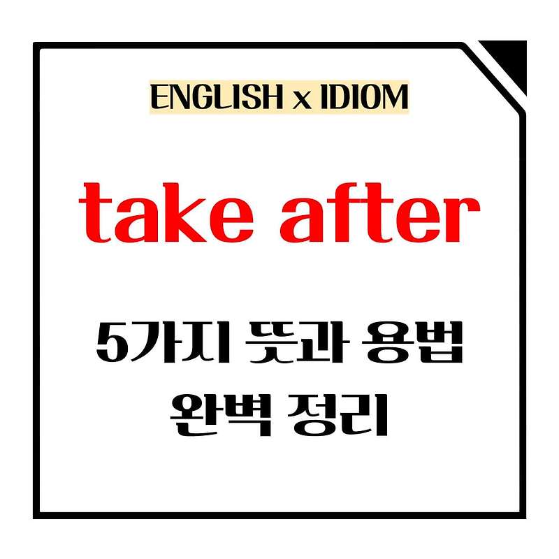 take after 5가지 뜻과 용법 완전 정복