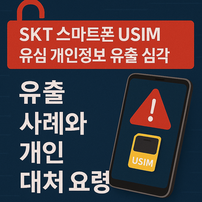 SKT 스마트폰 USIM 유심 개인정보 유출 심각, 유출 사례와 개인 대처 요령
